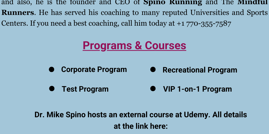 For the Best Mindful Runners Program Connect with Coach Mike Spino by ...