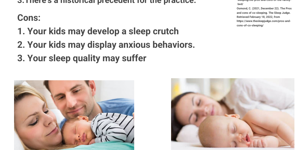 Pros and Cons of Co-Sleeping by Melanie Petron - Infogram
