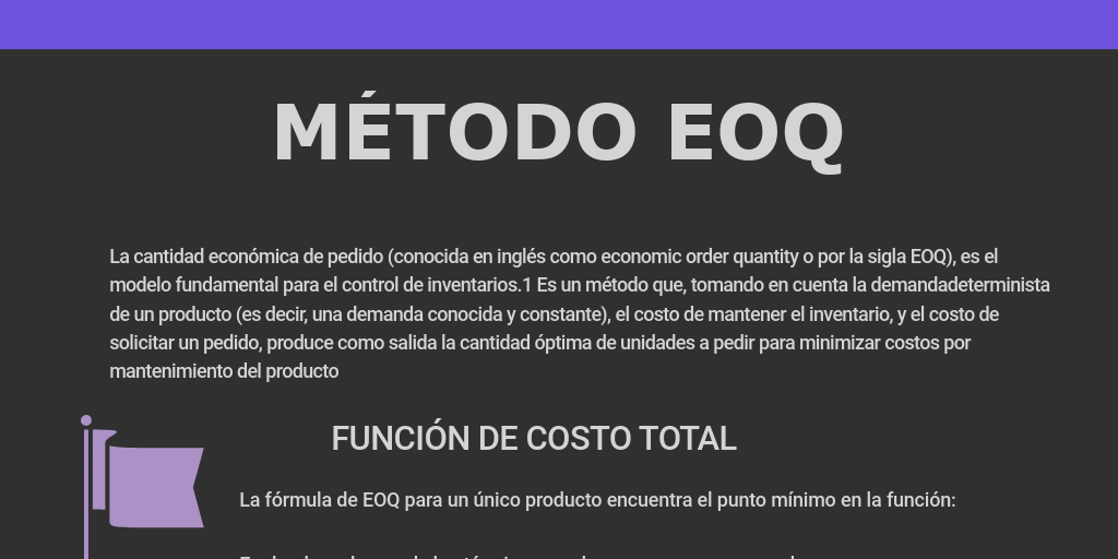 INFOGRAFIA SOBRE LE MÉTODO EOQ - Infogram