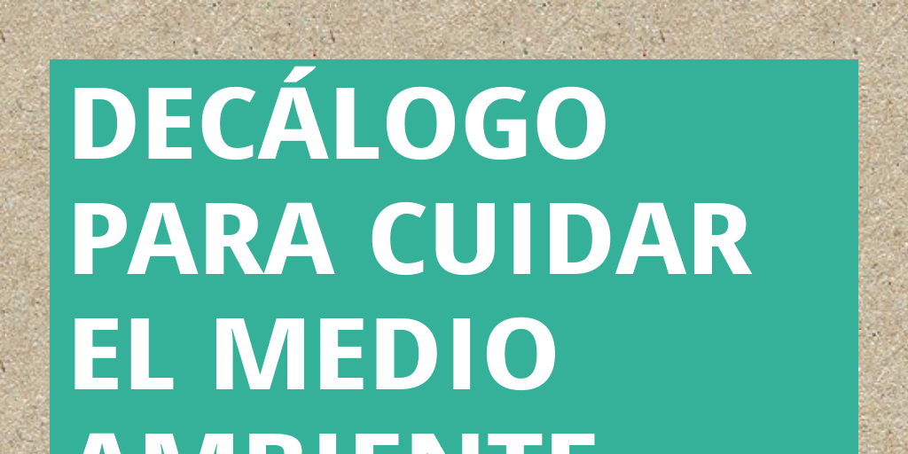 Decálogo Para Cuidar El Medio Ambiente Infogram