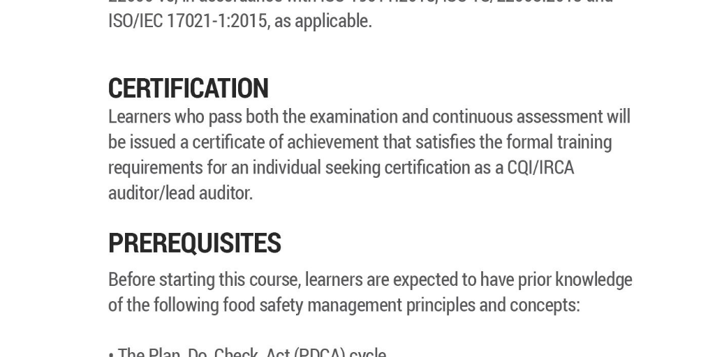 FSSC 22000 v5/ISO 22000:2018 – Food Safety Management Systems (FSMS ...