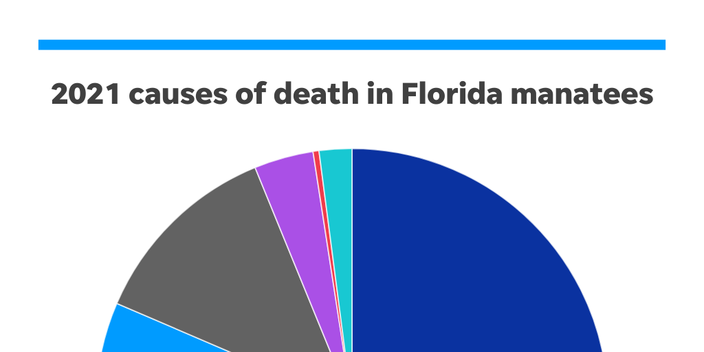 Cause of death in Florida manatees - Infogram