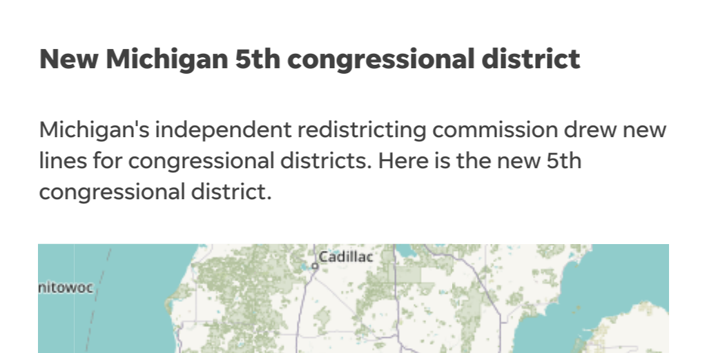 Copy: 5th michigan congressional district map - Infogram