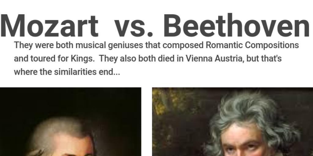 Mozart vs. Beethoven, info graphic. by Shantay Patterson - Infogram