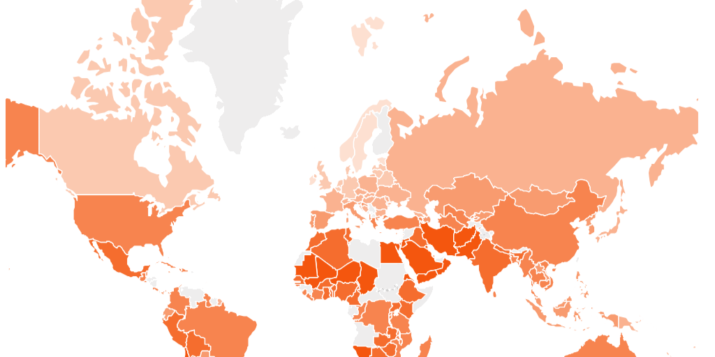 A global map of skin aging risk index 2024 by Healthnews Team - Infogram