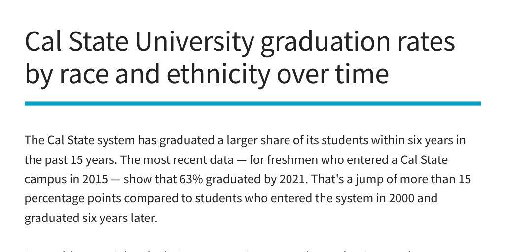 California State graduation rates by race and ethnicity by Calmatters ...