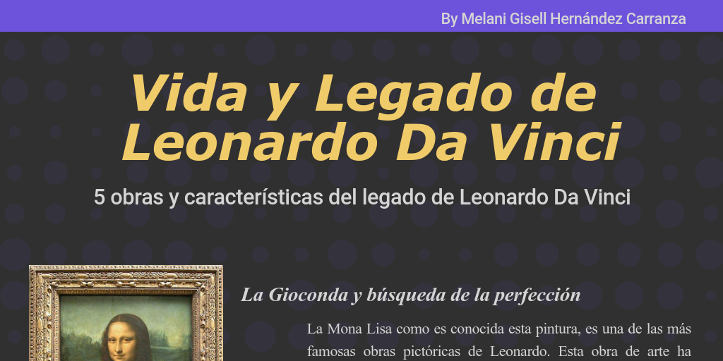 Infografía Leonardo Da Vinci by David López - Infogram