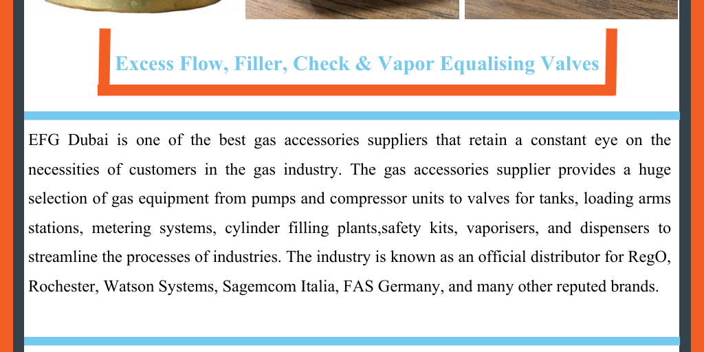 EFG Dubai Offers High Functionality RegO Filler Valves in the United ...