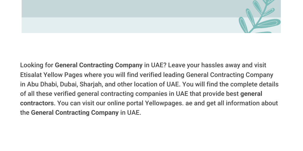 10 Best General Contracting Company in UAE by Faiza Khan - Infogram