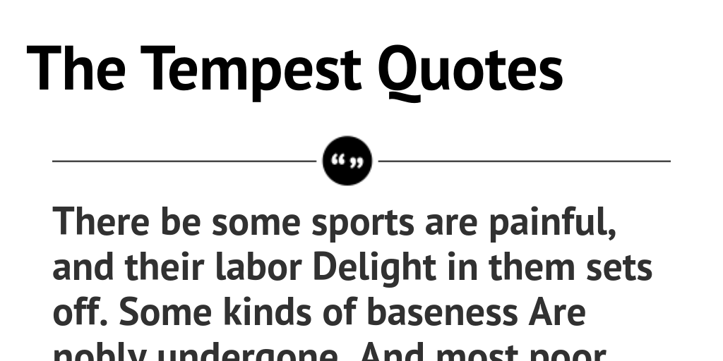 The Tempest Quotes by Michael L. - Infogram