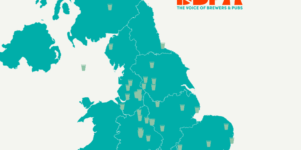Map of members by British Beer & Pub Association - Infogram
