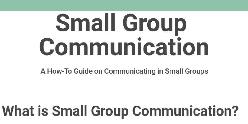 Small Group Communication - Infogram
