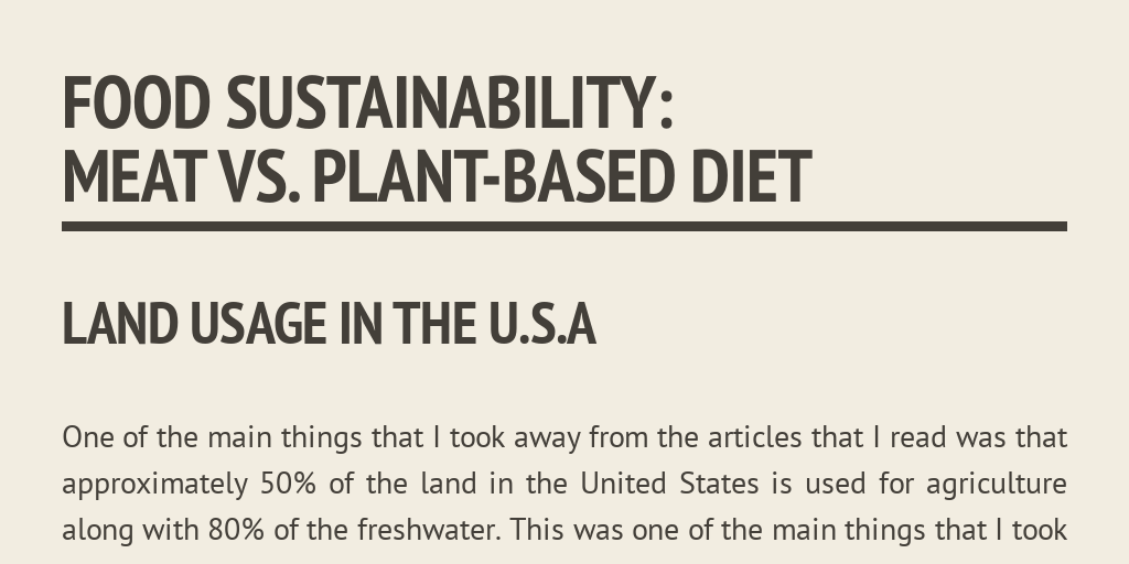 Food sustainability PSA/Infographic by Max Brown - Infogram
