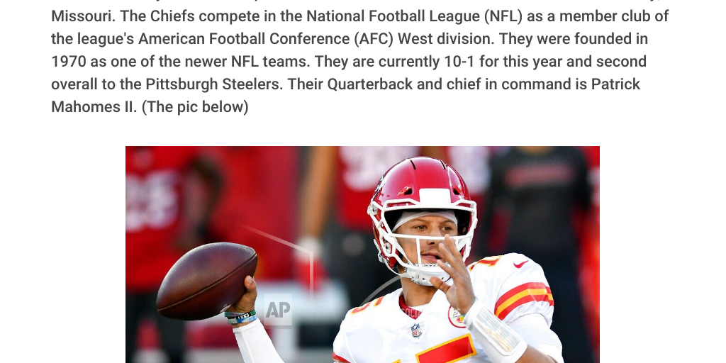 Kansas City Chiefs Infographic by HUNTER RAYMER - Infogram