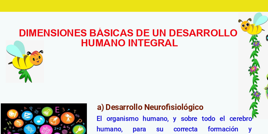 DIMENSIONES BÁSICAS DE UN DESARROLLO HUMANO INTEGRAL - Infogram