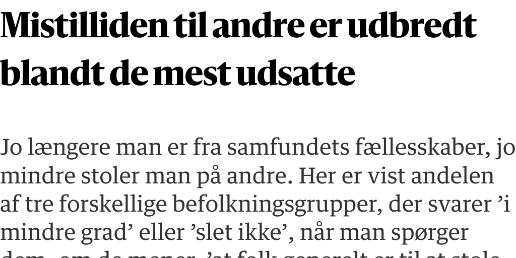 Mistilliden til andre er udbredt blandt de mest udsatte by Anna P ...