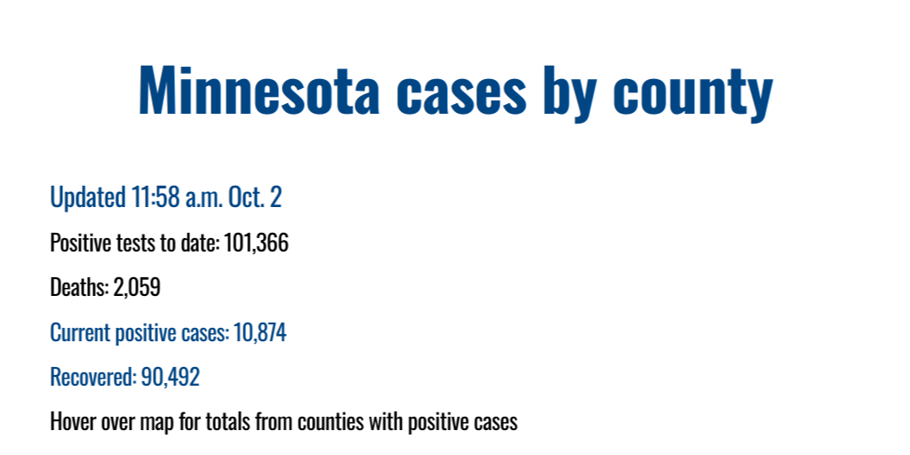 MN COVID cases by county map by Forum News Service - Infogram