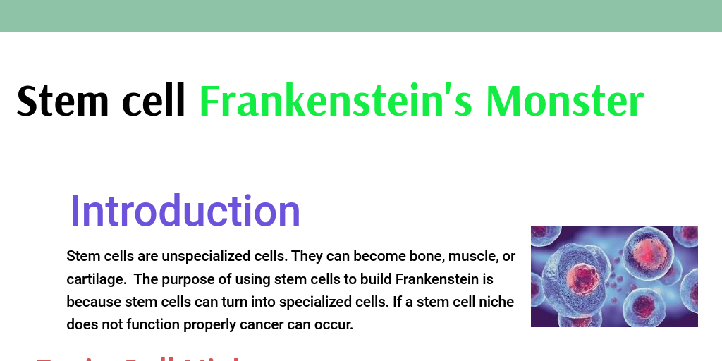Stem Cell Frankenstein Monster Infographic - Infogram