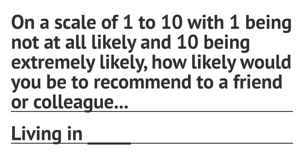 On a scale of 1 to 10 with 1 being not at all likely and 10 being ...