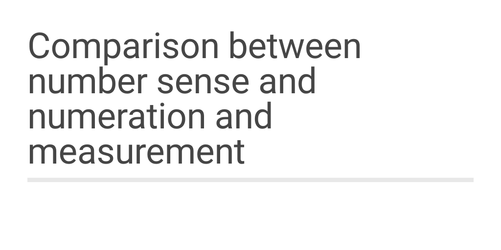 Comparison between Unit:1 number sense and Numeration and Measurement ...