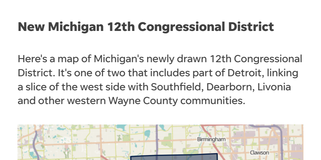 12th michigan congressional district map by Detroit - Infogram