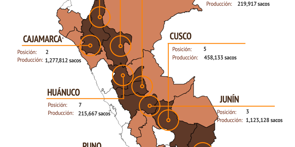 Perú: Regiones productoras de café 2024 by Camara_data Pintado - Infogram