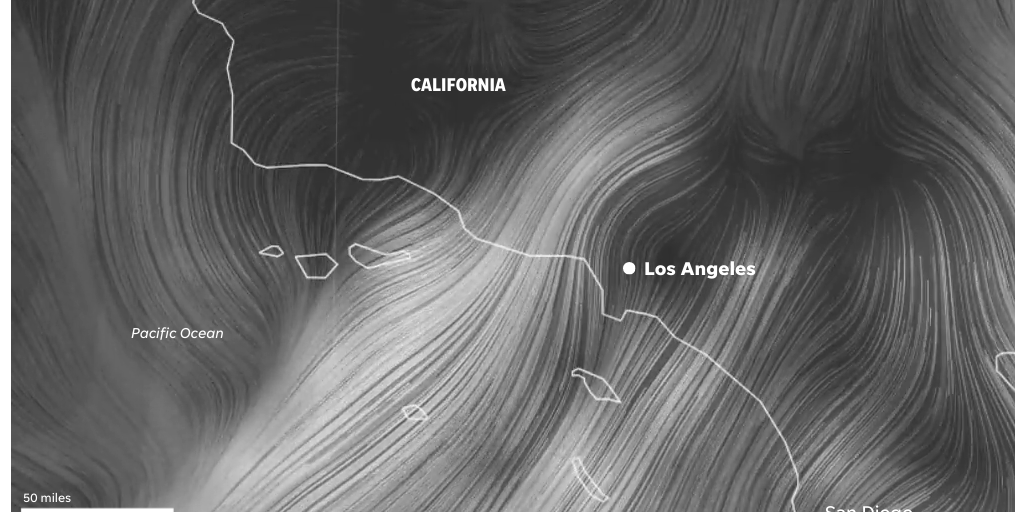 Wind animation -- Santa Ana winds by USAT - Graphics - Infogram