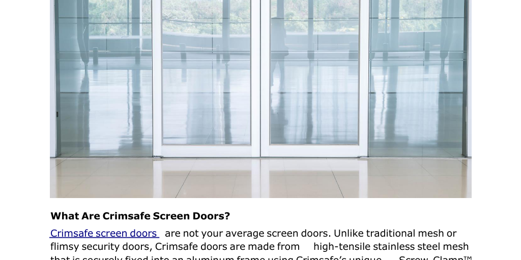 The Ultimate Guide To Crimsafe Screen Doors The Best In Home Security