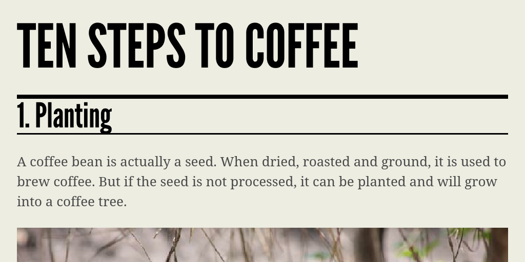 Ten Steps to Coffee by Anand Waitforit Patel - Infogram