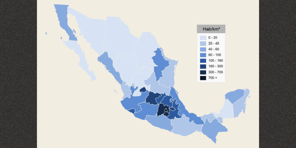 mexico's population density map by sydneycropper - Infogram