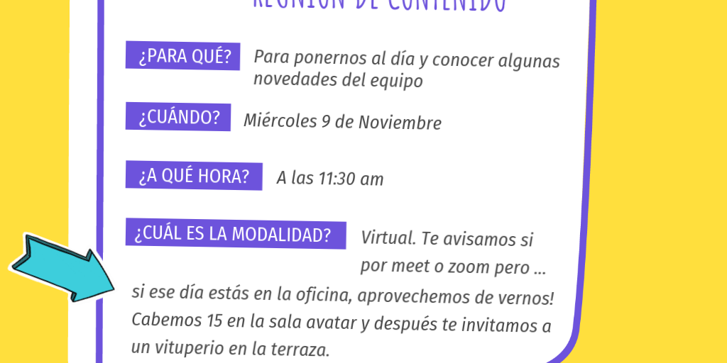 Invitación reunión contenido - Infogram Invitación reunión contenido - Infogram