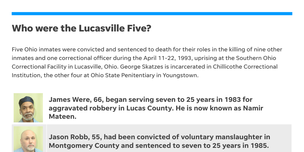 Lucasville Five by Cincinnati Enquirer - Infogram
