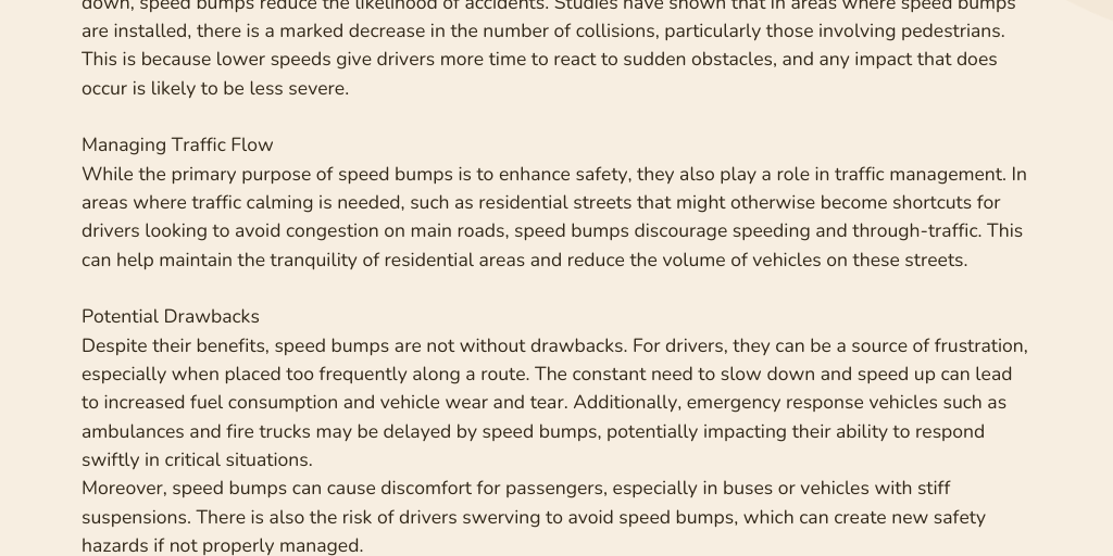 The Impact of Speed Bumps on Road Safety and Traffic Flow by Arif expartseo - Infogram