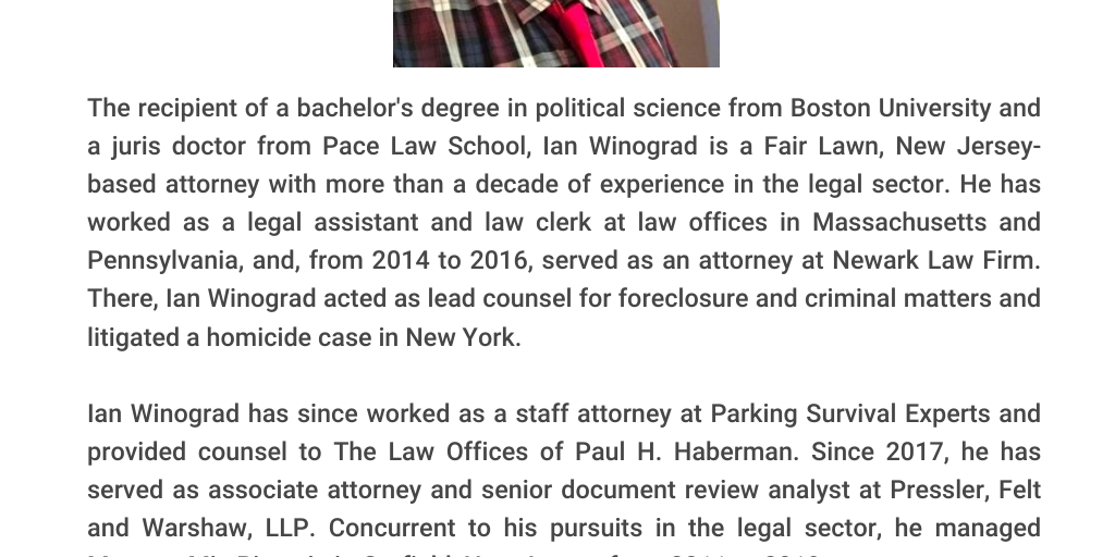 Ian Winograd - Attorney with Business Management Experience - Infogram