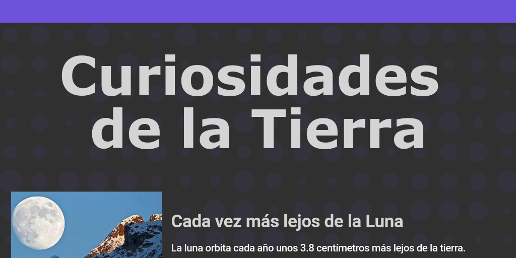 Curiosidades De La Tierra Infogram