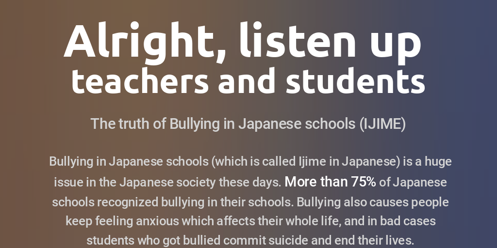 Bullying in Japan - Infogram