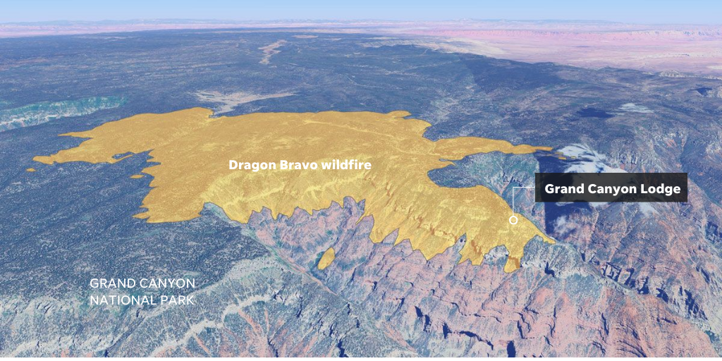 Grand Canyon fire: annotated google earth by USAT - Graphics - Infogram