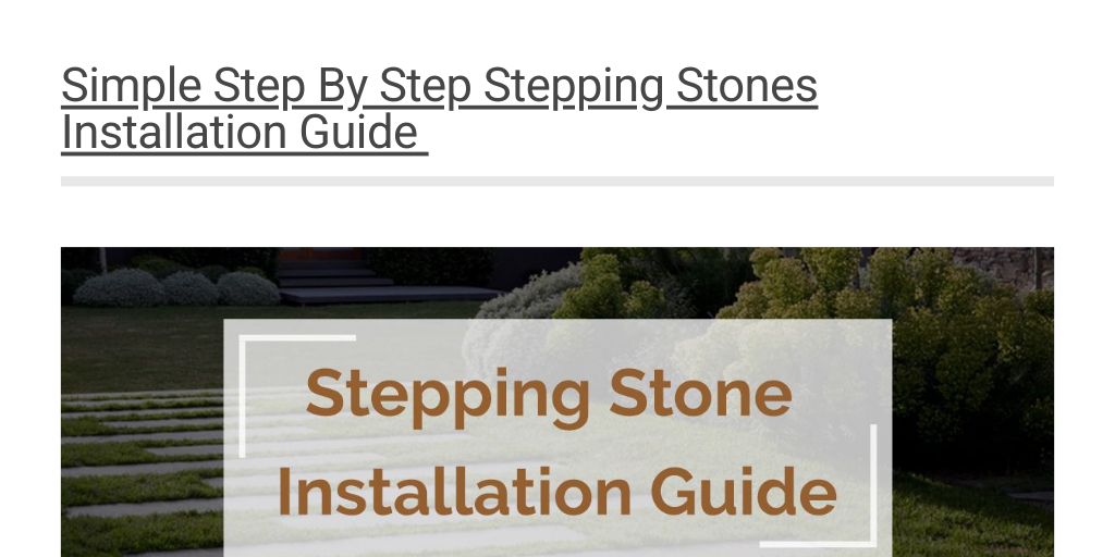 Simple step by step stepping stones installation guide - Infogram