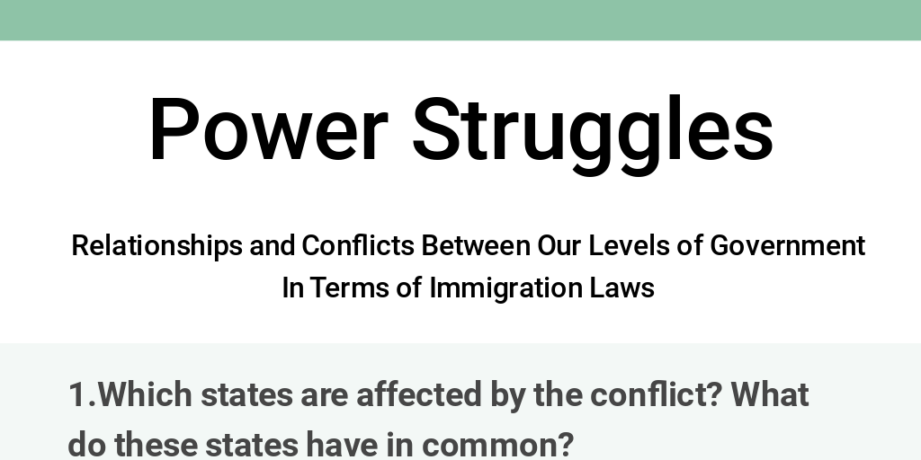 Immigration Conflict Between States and Federal Gov. by Tayler Powell ...