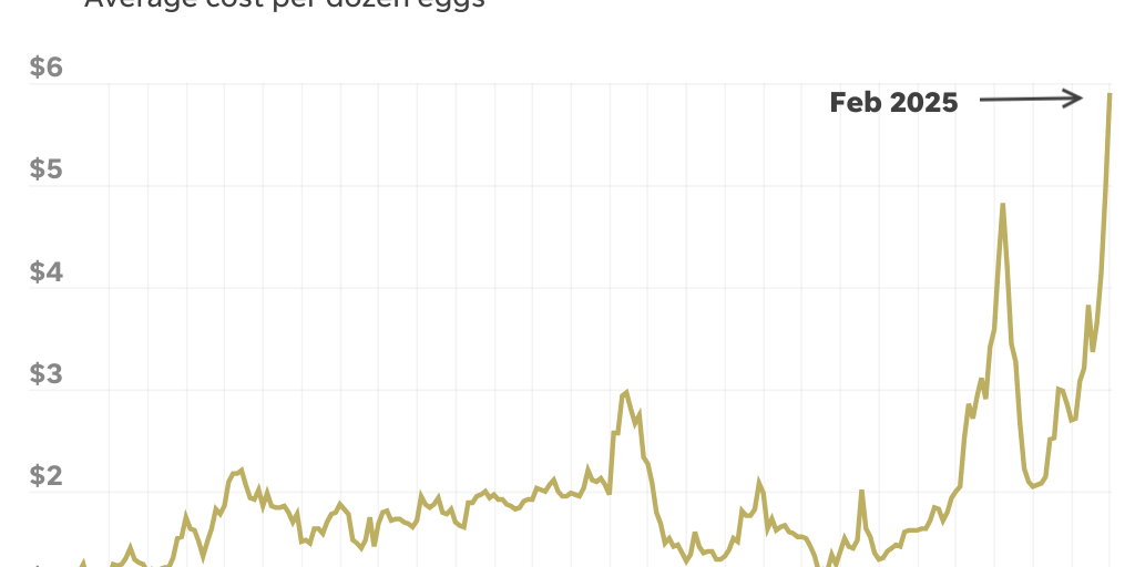 Egg prices 2005-2025 by USAT - Graphics - Infogram