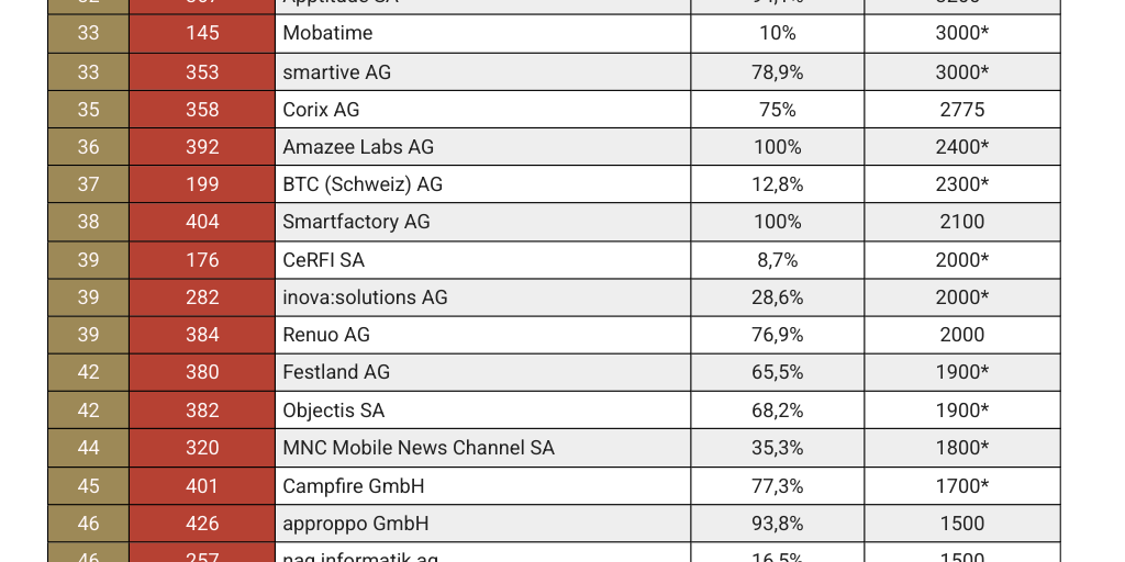 SDR 2025 - Spartenranking - Custom Software by Netzmedien AG - Infogram