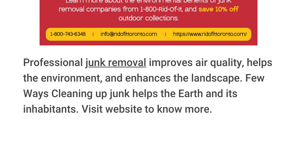 Junk Removal: An Environmental Solution by Nataliya Chen - Infogram