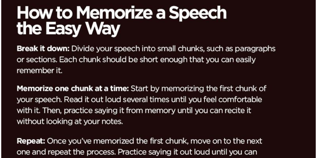 How to Memorize a Speech The Easy Way by Moxie Institute Inc - Infogram