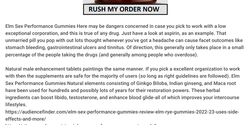 Elm Sex Performance Gummies Infogram 