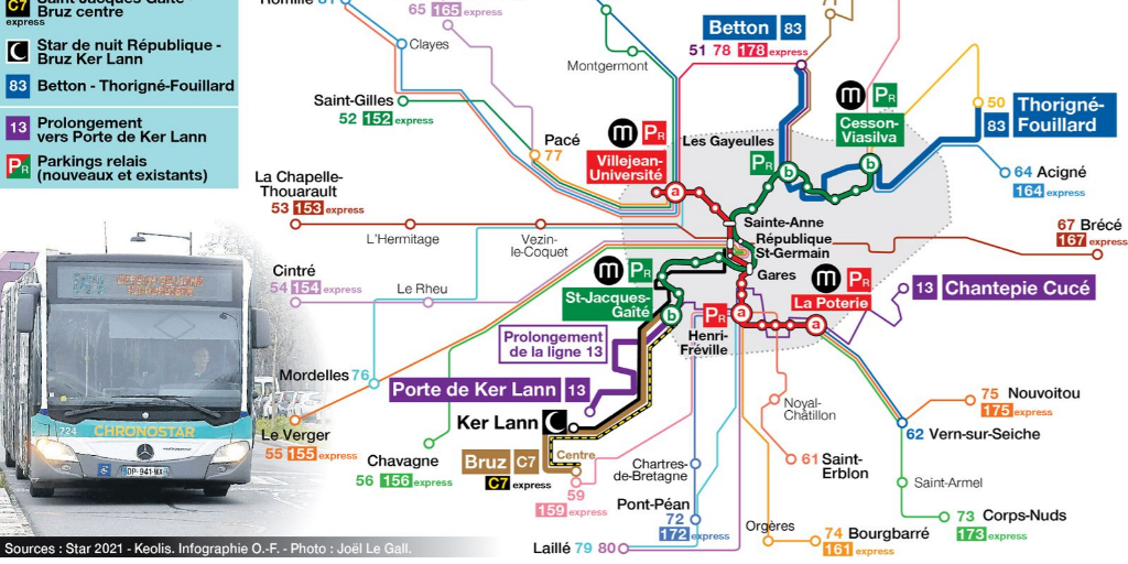 Rennes : le futur réseau de transports urbains by Ouest France - Infogram
