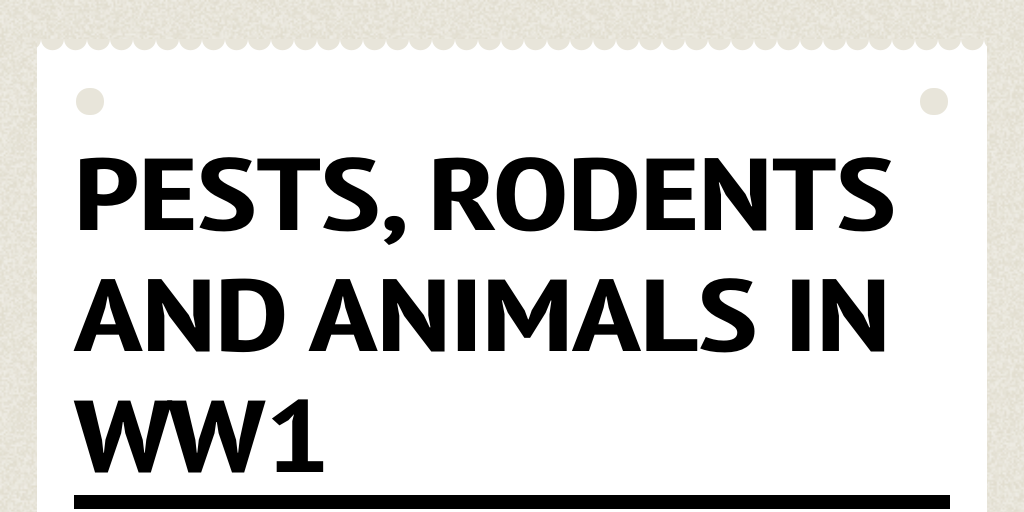 Pests, rodents and animals in ww1 by bilalrasheed - Infogram
