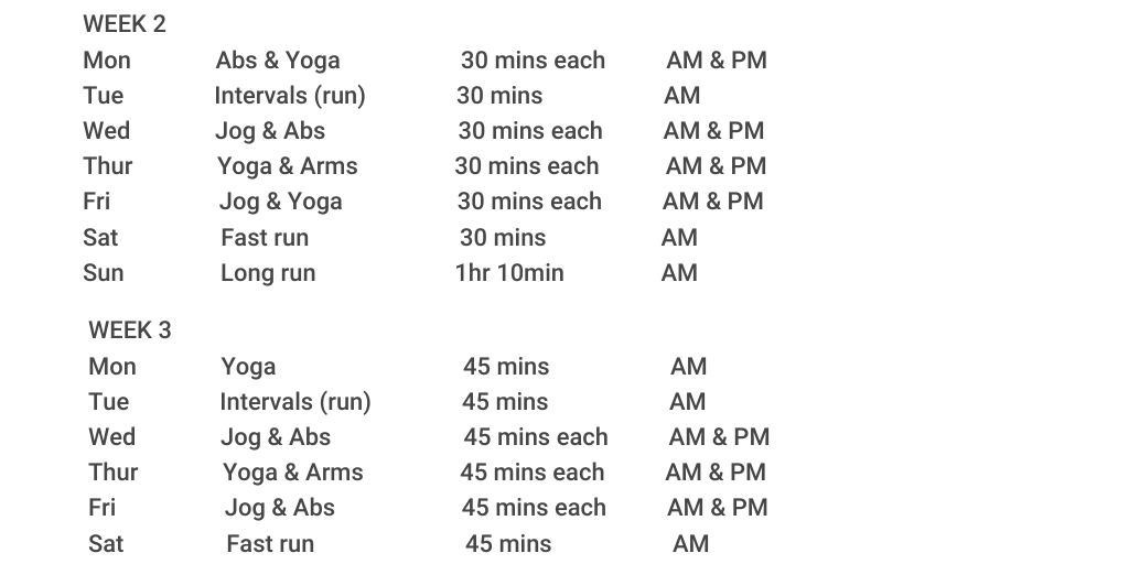 4 week exercise plan - Infogram