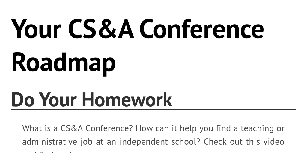 Your CS&A Conference Roadmap by carneysandoe - Infogram