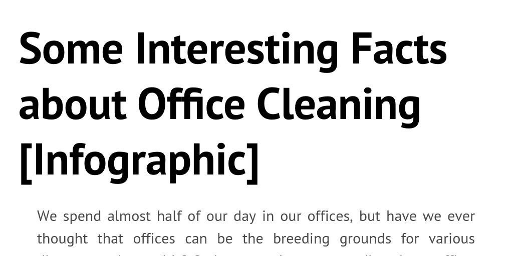 Some Interesting Facts about Office Cleaning [Infographic] by ...