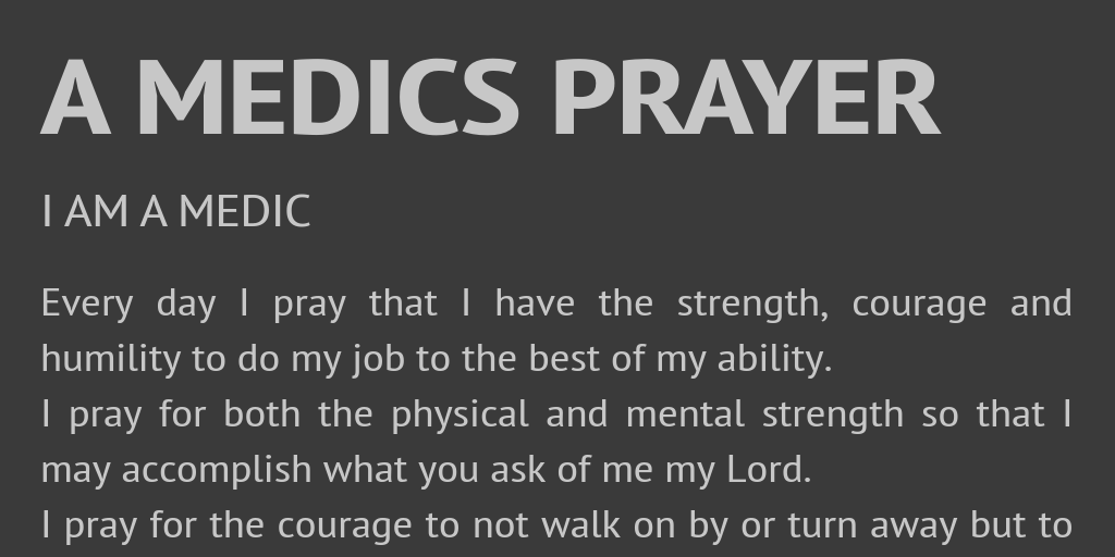 A medics prayer - Infogram